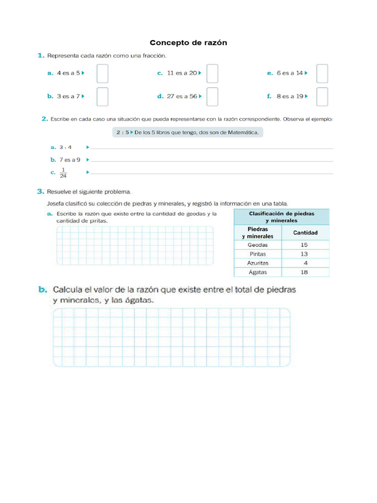 6°básico Guía N°14 Matemática Razones | PDF