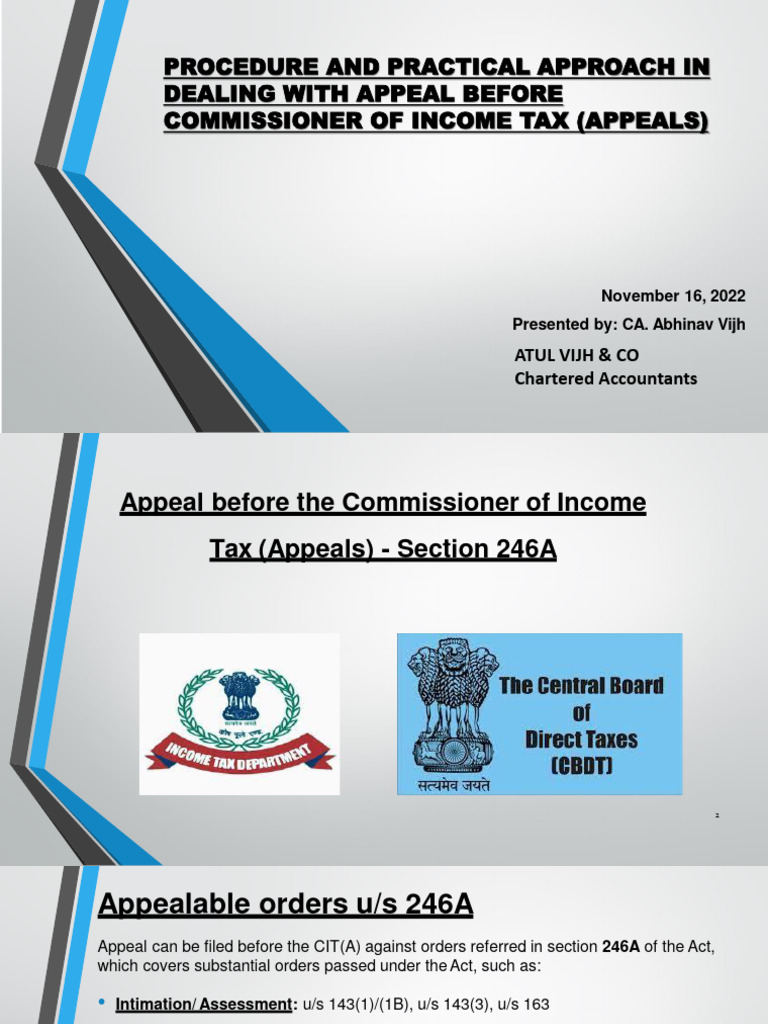 Procedure and Practical Approach in Dealing With Appeal Before ...