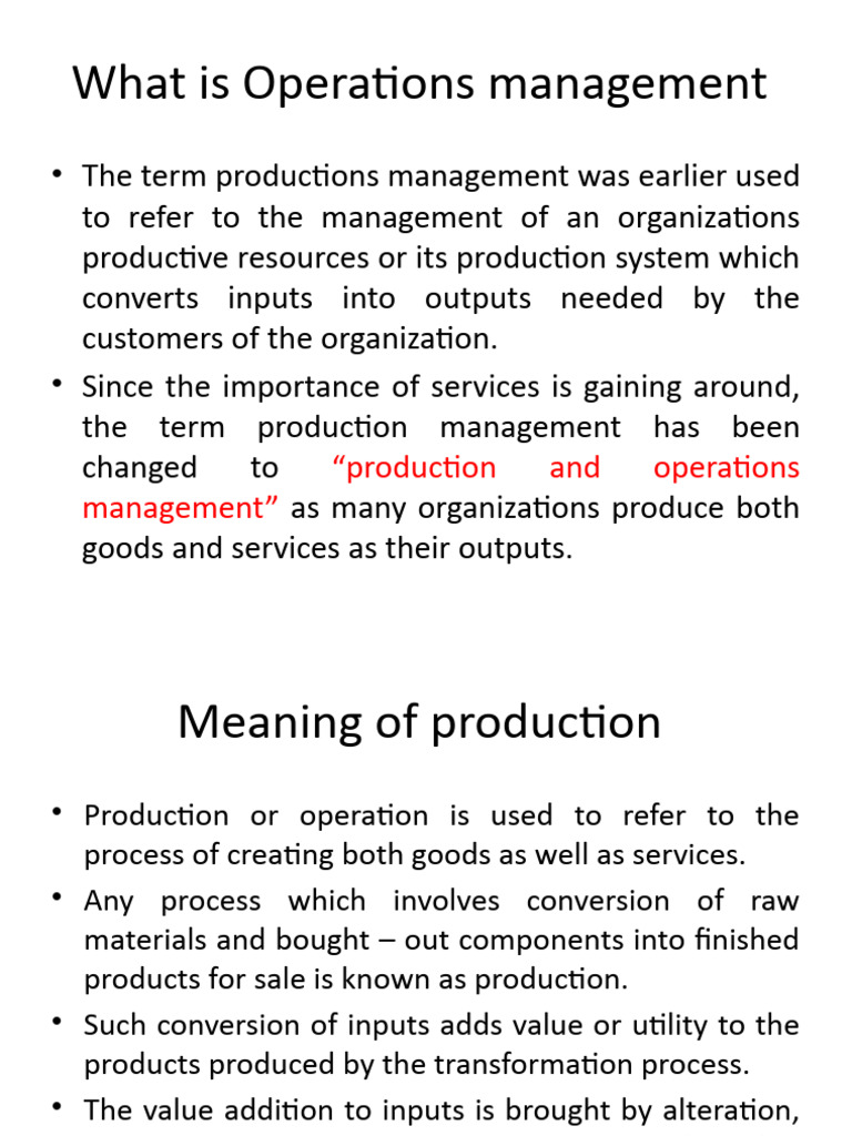 Unit 1 Operations Management | PDF | System | Operations Management