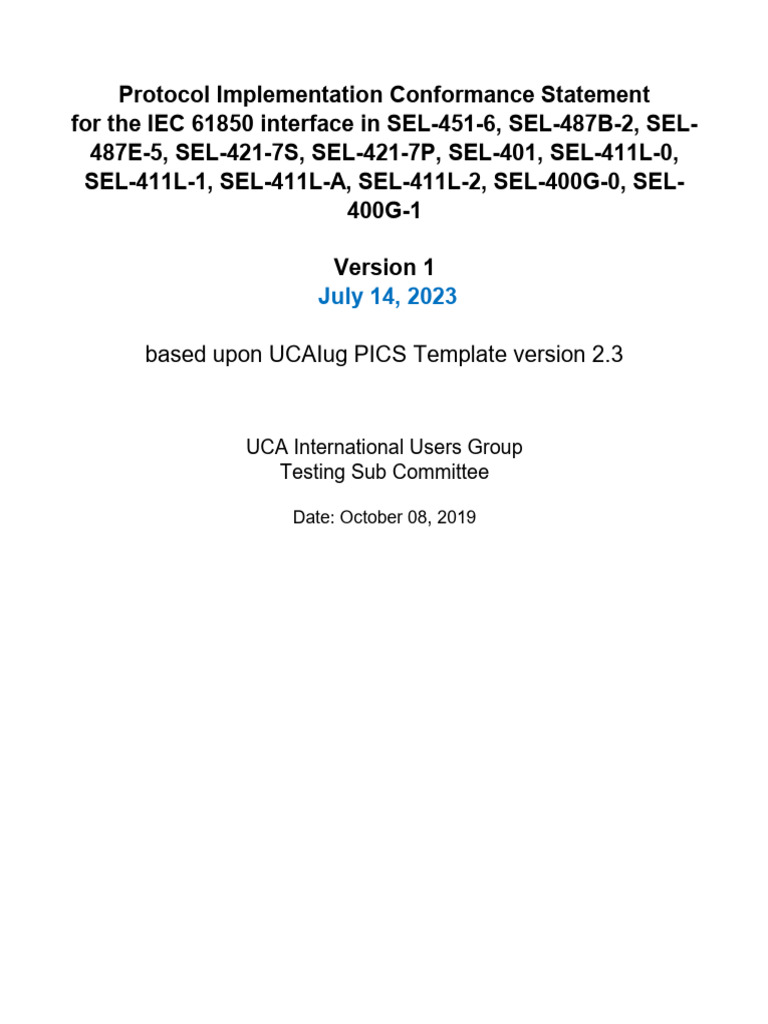 IEC 61850 Conformance for SEL Devices | PDF | Distributed Computing Architecture | Application ...