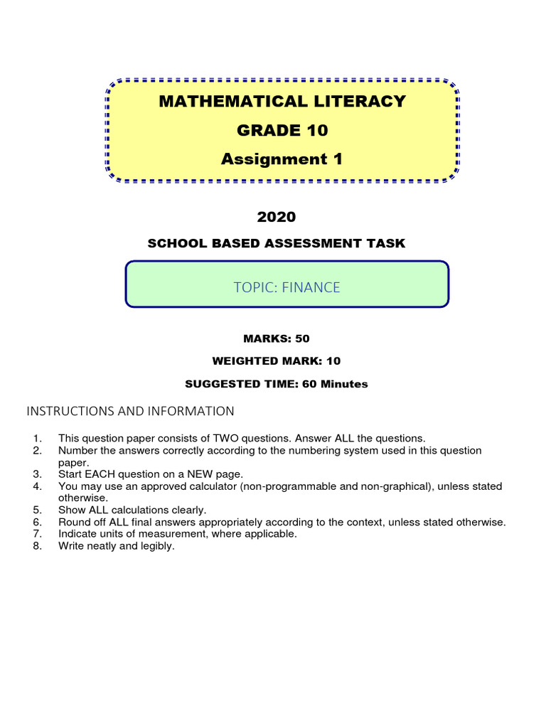 Grade 10 Assignment 1 2020 | Download Free PDF | Economies
