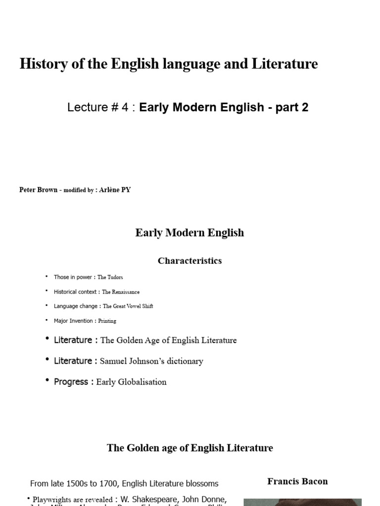 CM5 - History of The Eng Lang Lit | PDF | English Literature | Dictionary