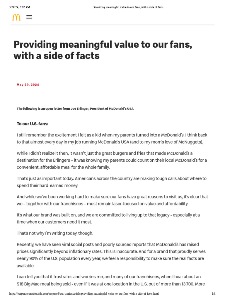 Providing Meaningful Value To Our Fans, With A Side of Facts | PDF ...
