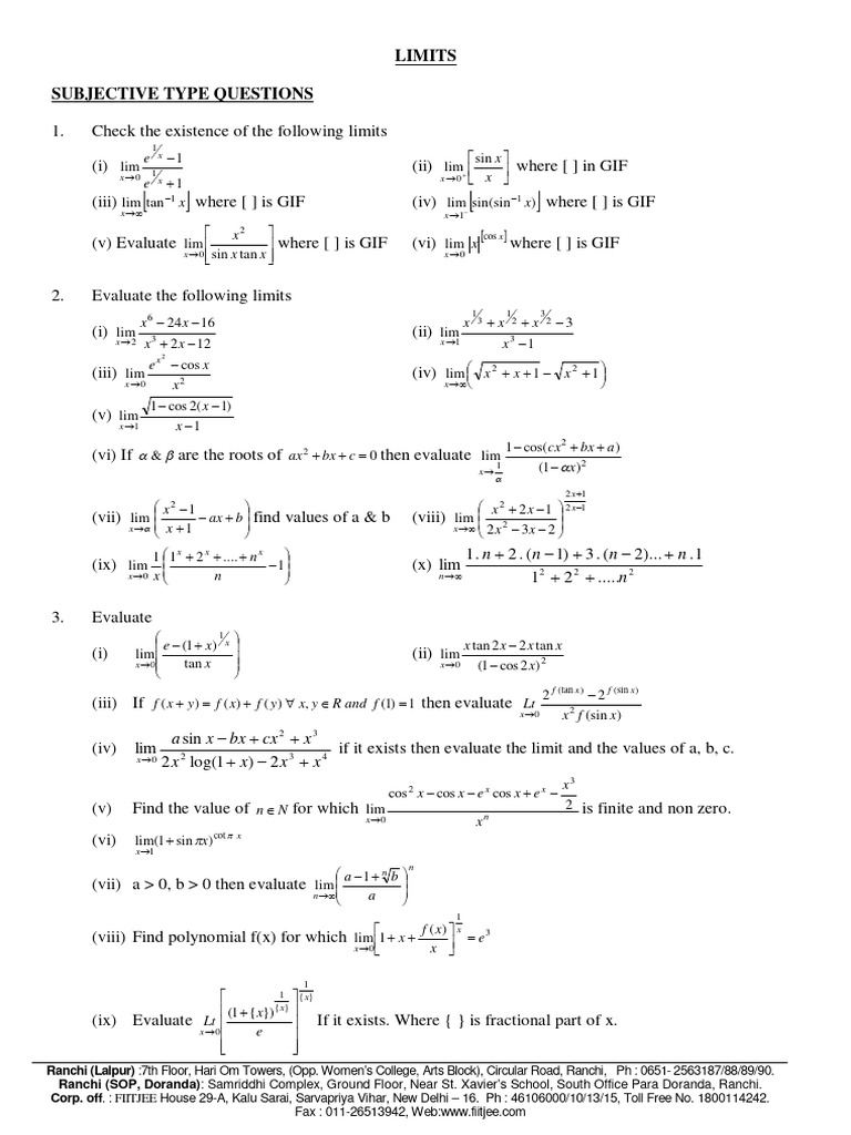 CPP - Limits - 09.03 | PDF