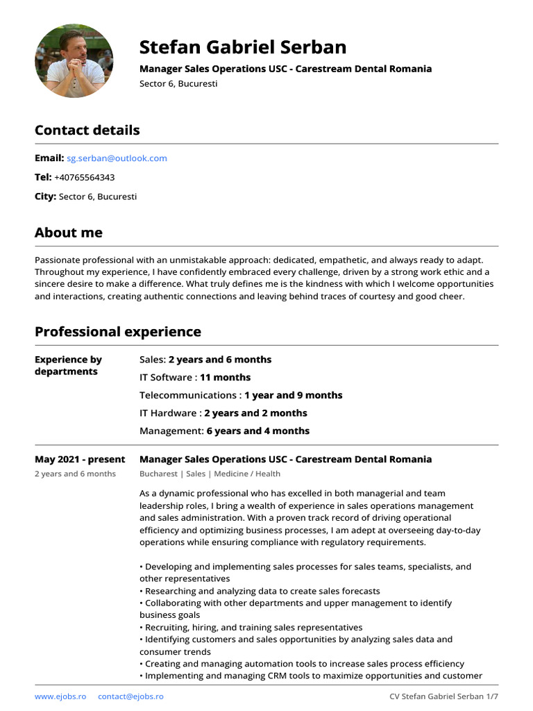 CV - Serban - Stefan Gabriel Dec 2023 | PDF | Customer Relationship ...
