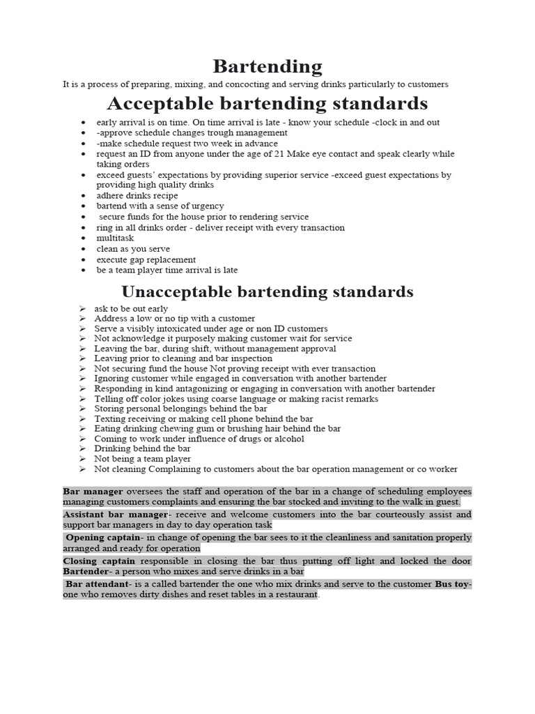 Bartending | PDF | Bartender