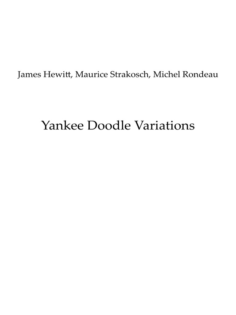 Yankee Doodle Variations - Solo Piano | PDF | Collation | Calligraphie ...
