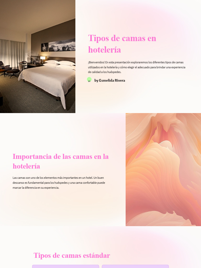 Tipos de Camas en Hoteleria | PDF | Hotel