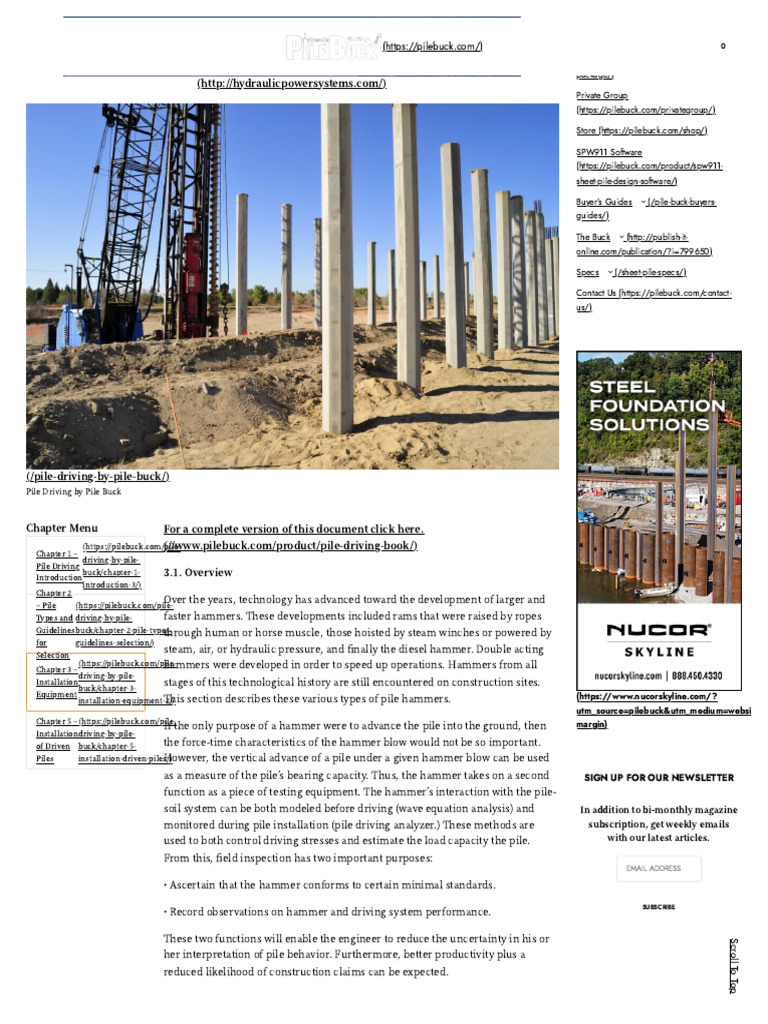 Pile Buck Magazine_Chapter 3 - Installation Equipment | PDF | Deep Foundation | Piston
