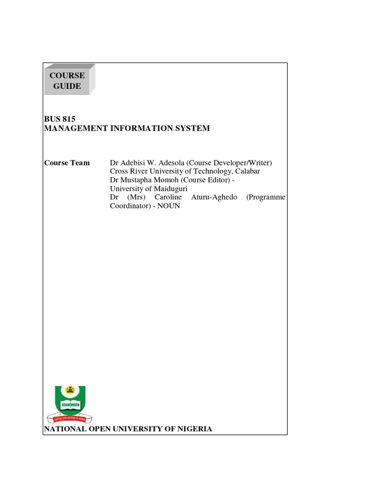 MIS Course Guide for Postgrads | PDF | Computing | Computer Science