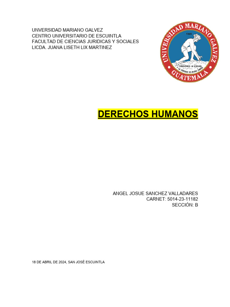 Derecho Const Derechos Humanos | PDF | Derechos humanos | Derechos