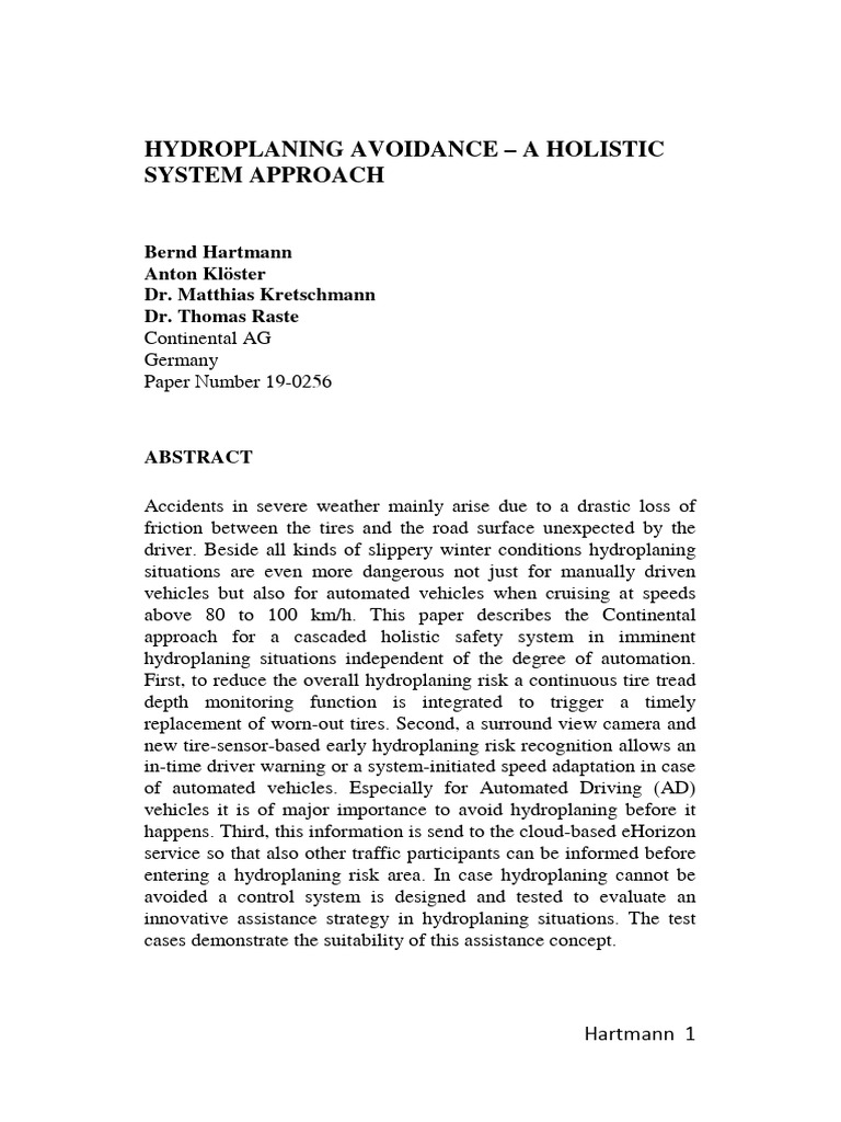 Hydroplaning Safety for Drivers | PDF | Support Vector Machine | Tire