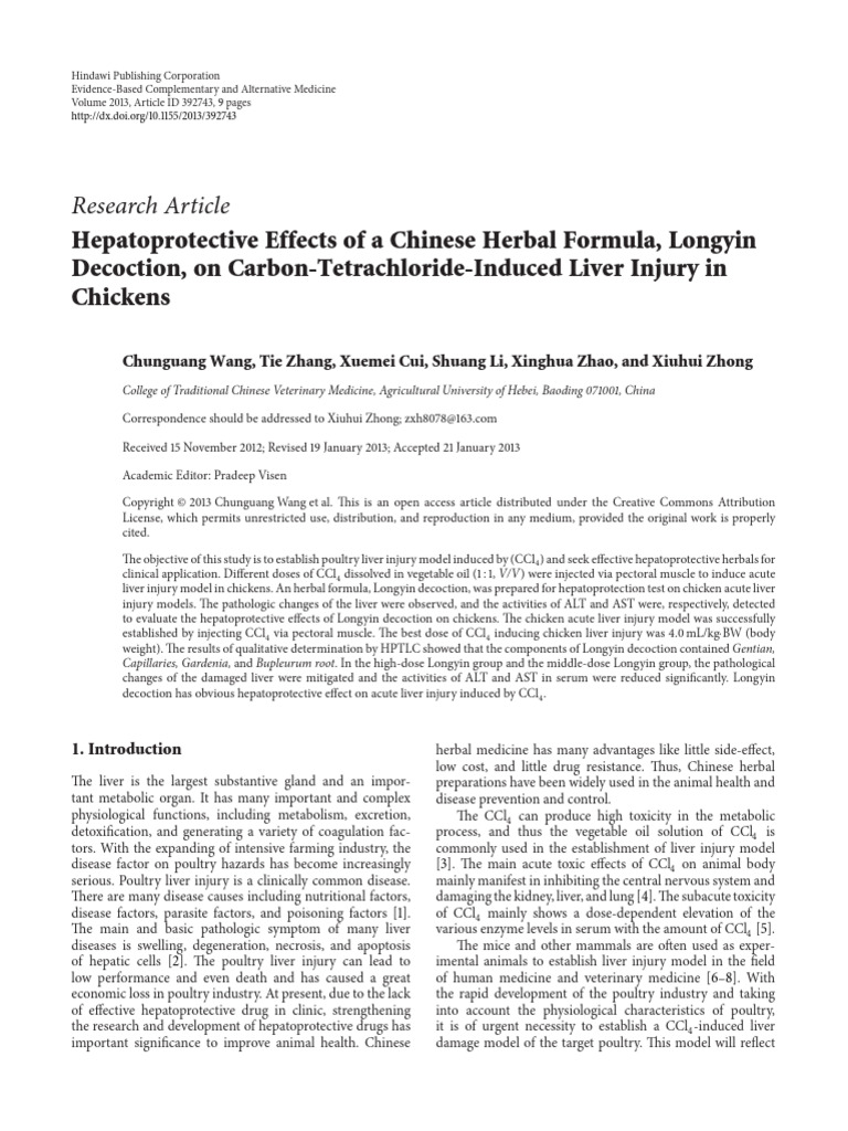 2013 Hepatoprotective Effects Of A Chinese Herbal Formula On Induced