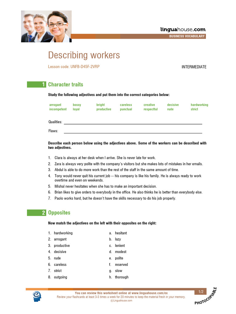 Describing Workers | PDF