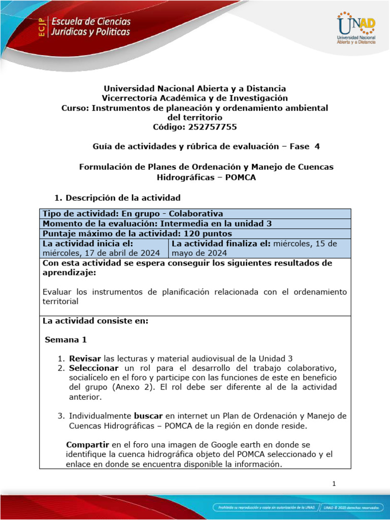 Actividades para Formulación POMCA | PDF | Evaluación | Plagio