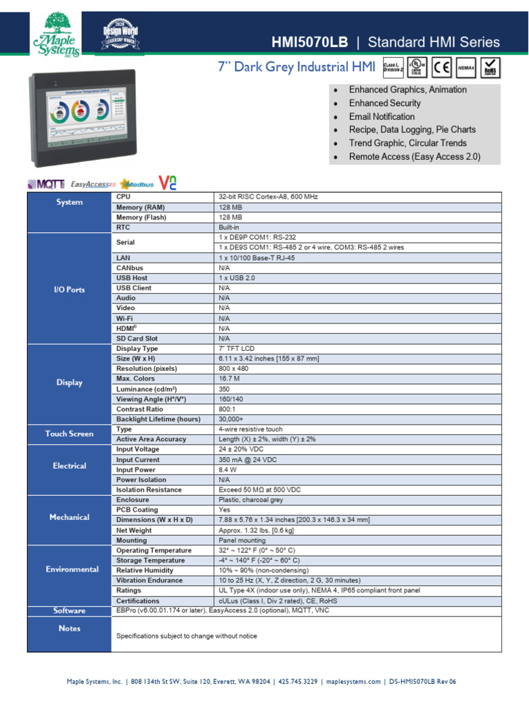Ds Hmi5070lb | Download Free PDF | Programmable Logic Controller | User Interface