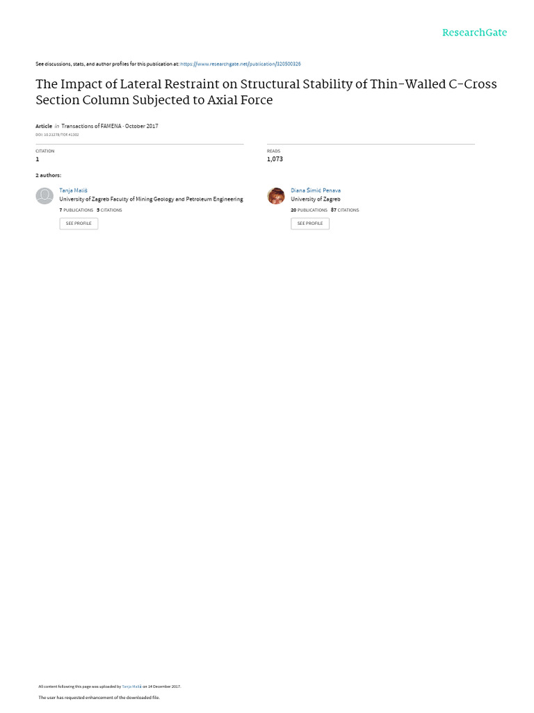 The Impact of Lateral Restraint On Structural Stab | PDF | Beam ...