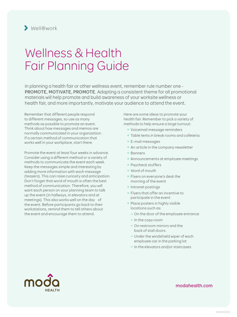 Worksite Health Fair Planning Guide | PDF