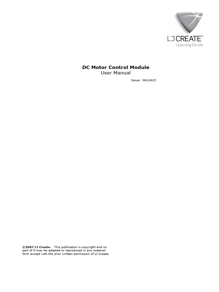 DC Motor Control Module: User Manual | PDF | Servomechanism | Electric Generator