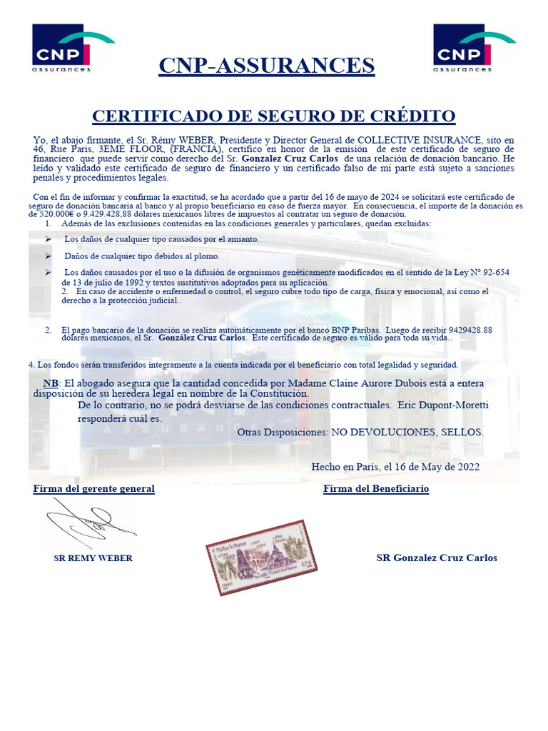 SR Miguel | PDF | Póliza de seguros | Seguro