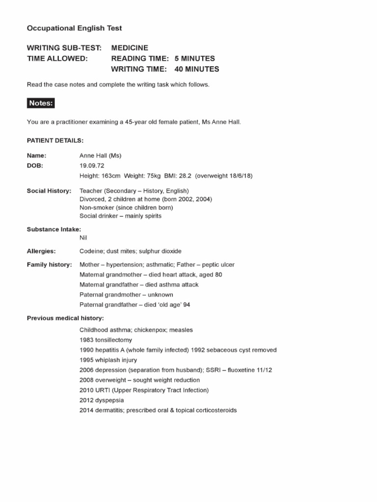 OET Official Sample Letter 1 | PDF