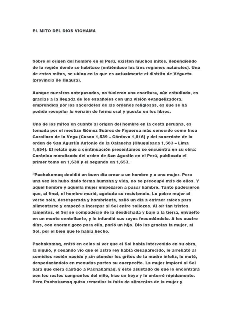 El Mito Del Dios Vichama | PDF