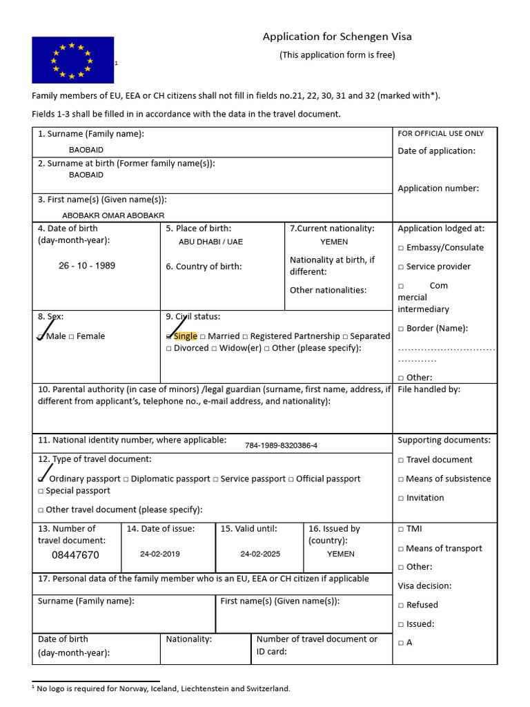 Schengen Application | Download Free PDF | Travel Visa | Debit Card