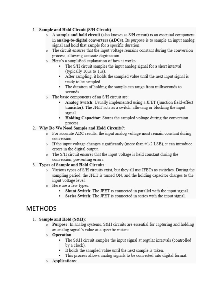 Sample and Hold Filter | Download Free PDF | Electronic Circuits ...