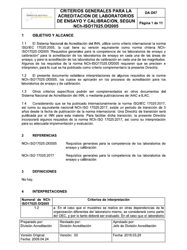 DA-D07 - v03 - Criterios para ISO17025 | PDF