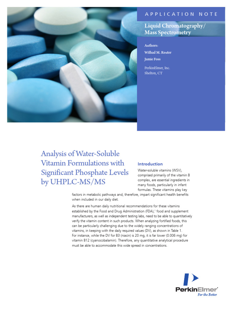 APP Analysis of Water Soluble Vitamins 013721 01 | PDF | Chromatography ...