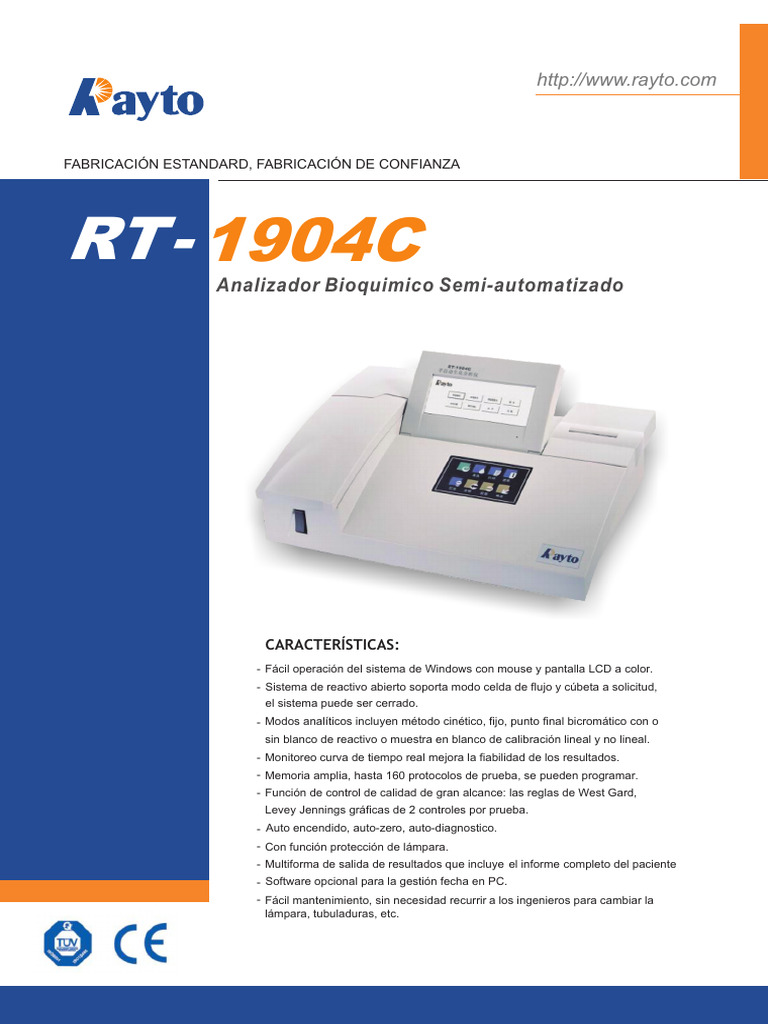 Rayto Analizador Bioquimico Semiauto RT 1904c | PDF | Informática | Ingeniería Informática