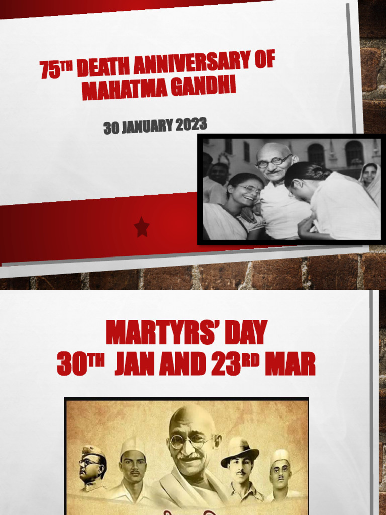 Gandhi Death Anniversary (30 Jan 2023) | PDF | Mahatma Gandhi