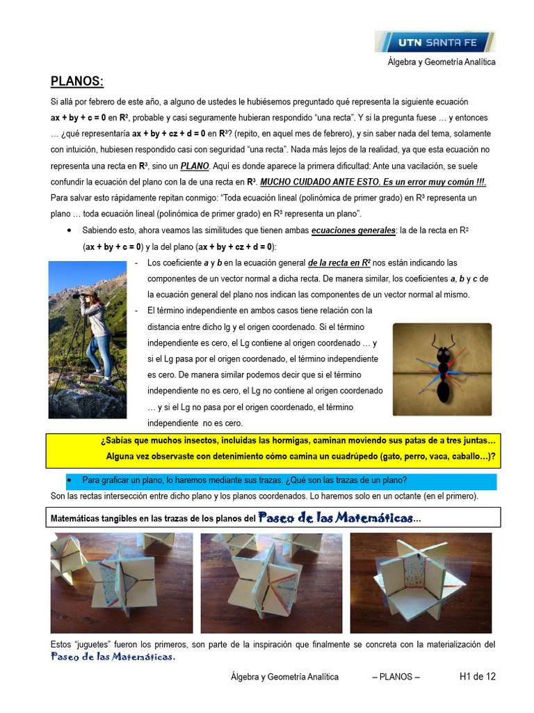 Ecuaciones de Planos en R3: Conceptos y Ejemplos | PDF | Ecuaciones ...
