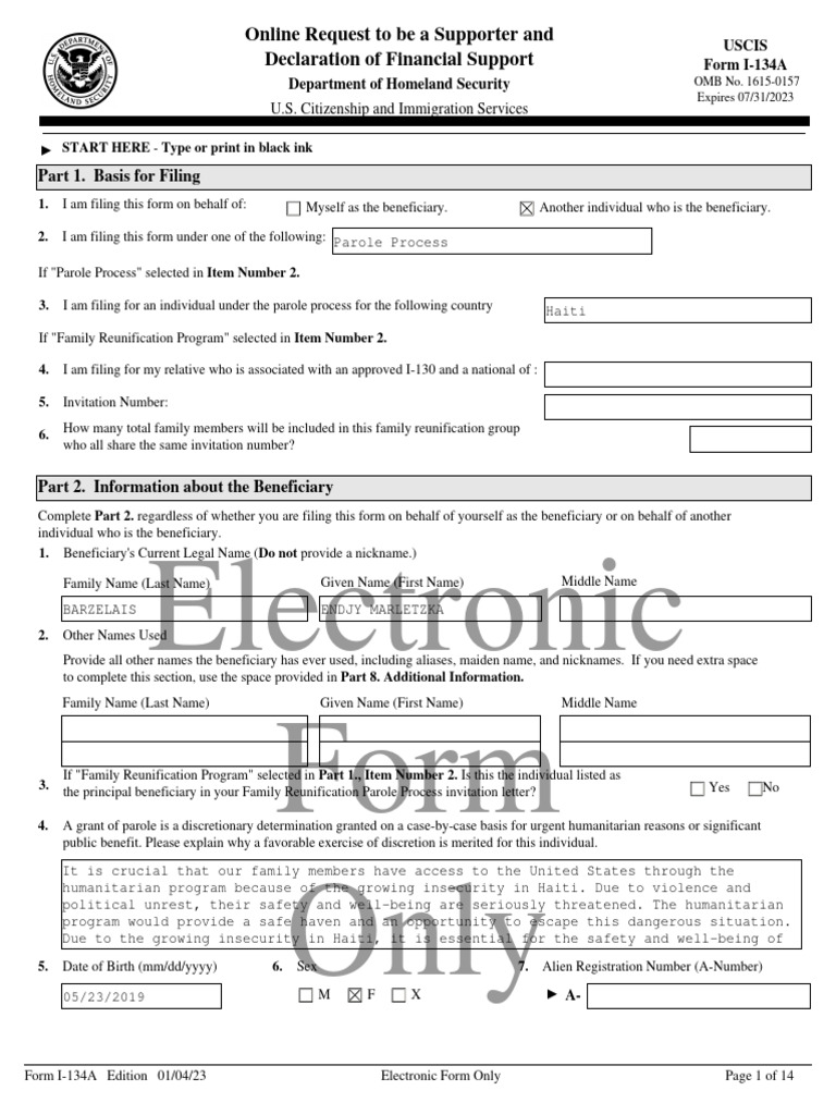 Electronic Form Only: Online Request To Be A Supporter and Declaration ...