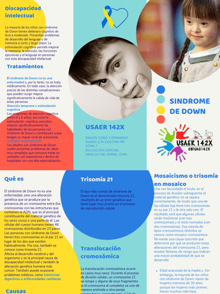 TRIPTICO SINDROME DOWN MAESTROS | Descargar gratis PDF | Síndrome de ...
