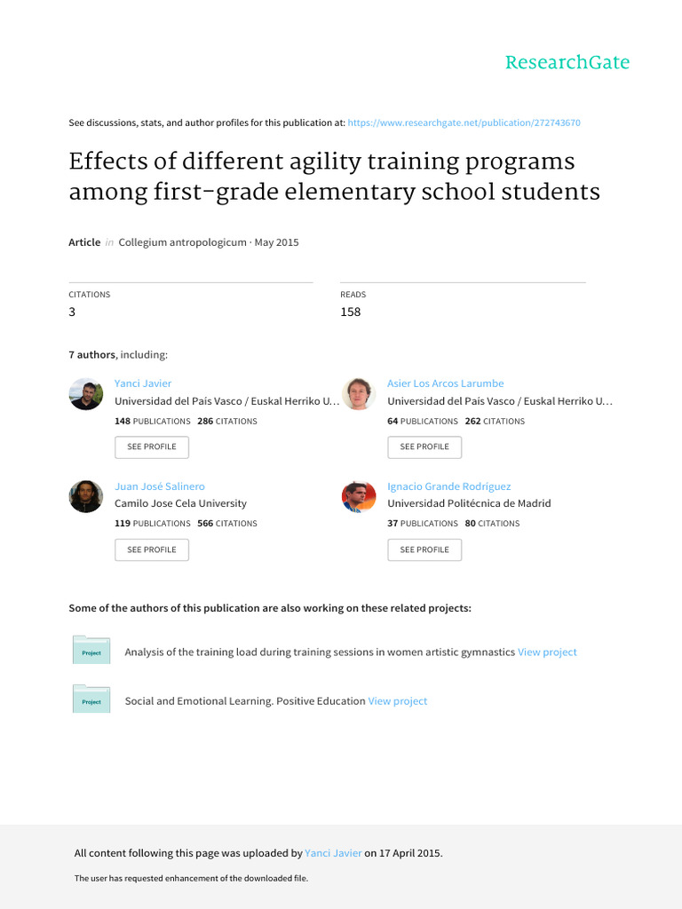 Effects of Different Agility Training Programs | PDF