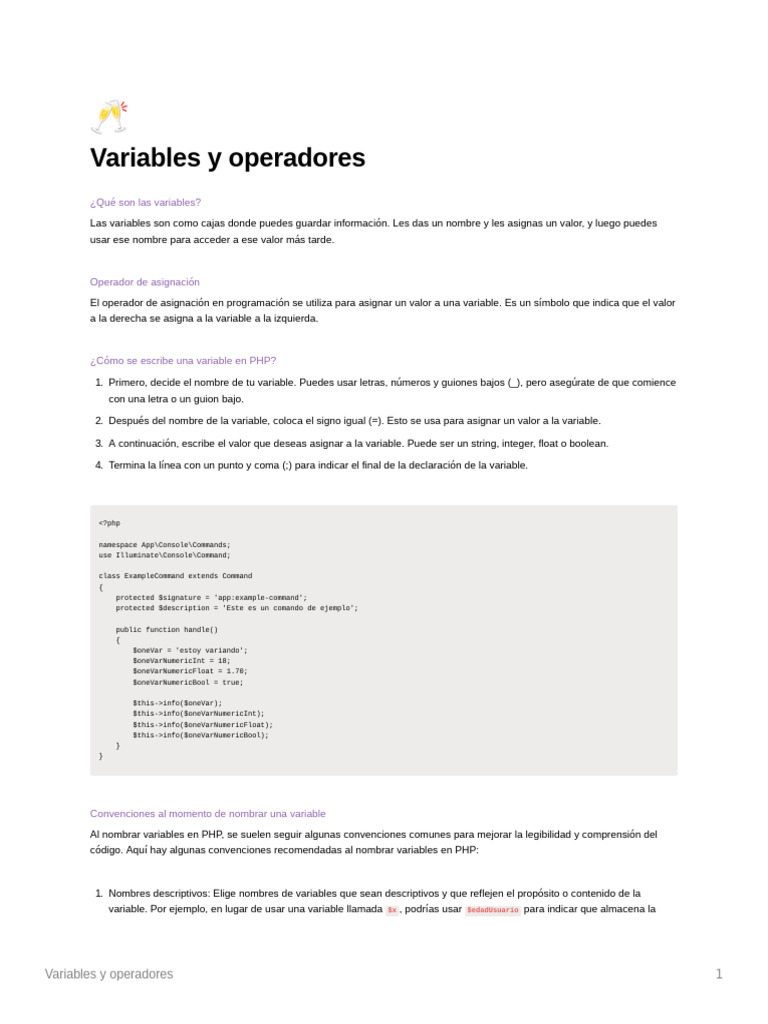 3 Variables y Operadores | Descargar gratis PDF | Variable (informática) | Salario