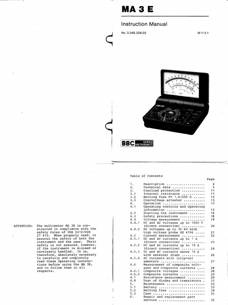 BBC Ma3e Multimeter 1 | PDF
