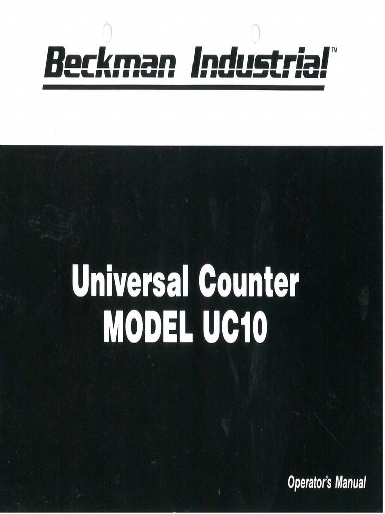 Beckman Industrial UC10 Operators Manual | PDF | Hertz | Frequency