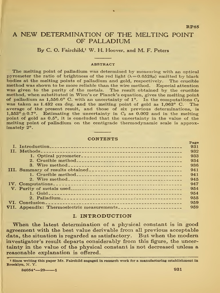 Palladium | PDF | Melting Point | Thermocouple