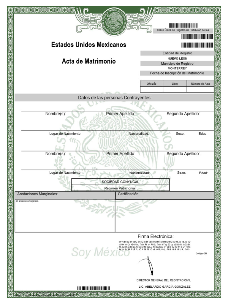 Acta Matrimonio Sin Datos | PDF | Autenticación | Aplicaciones de la criptografía