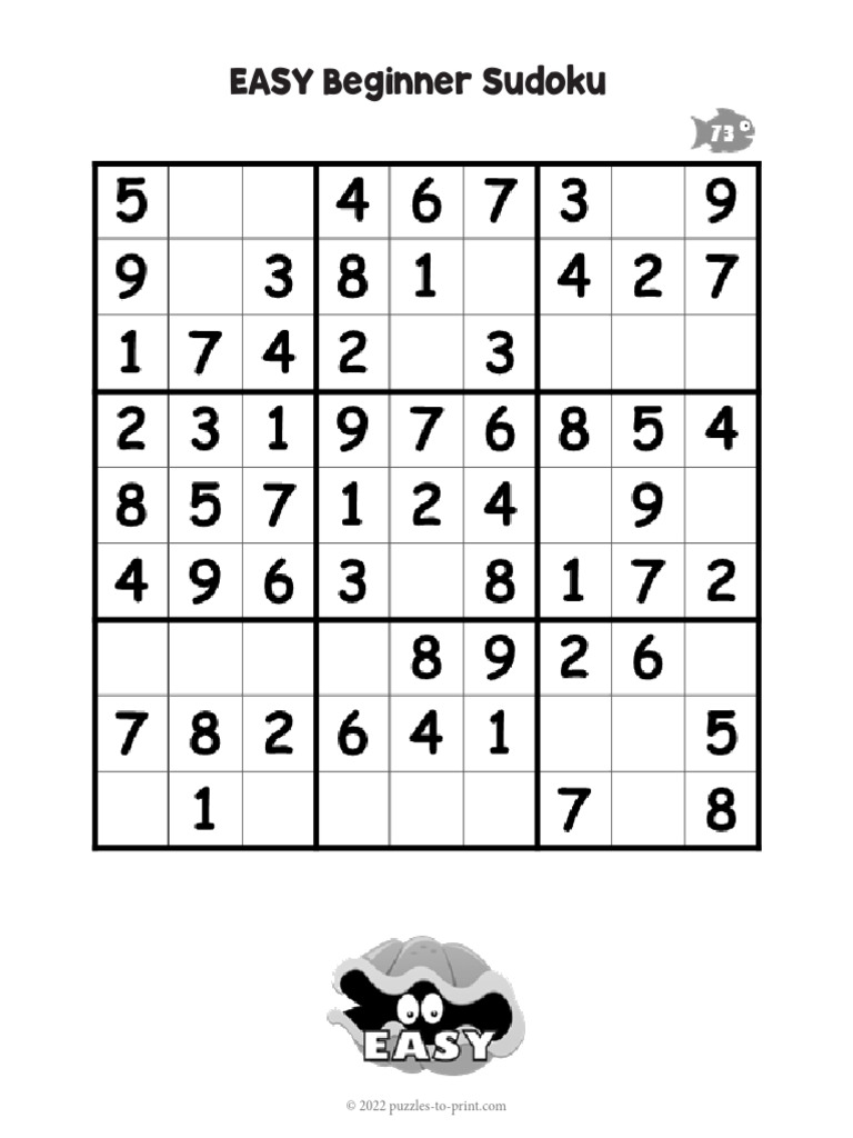 Easy Beginner Sudoku Puzzles | PDF