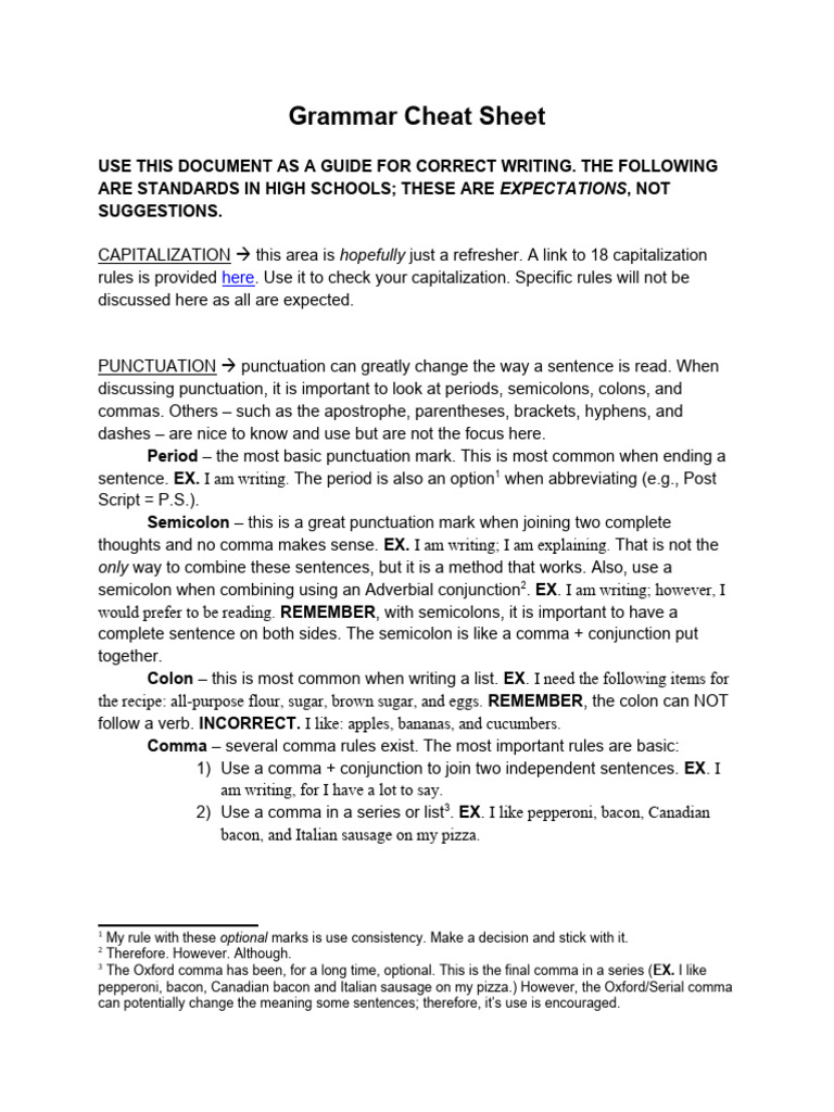 Grammar Cheat Sheet: Only Way To Combine These Sentences, But It Is A ...