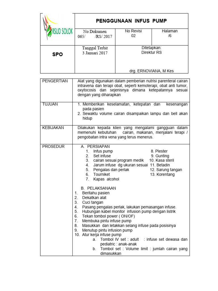 DOPS Pemasangan Infus Pump Kelompok | PDF