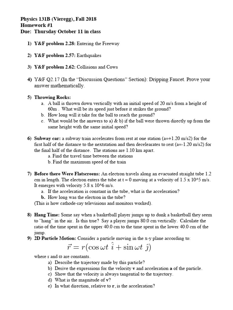 Physics 131b HW1 | PDF | Science & Mathematics