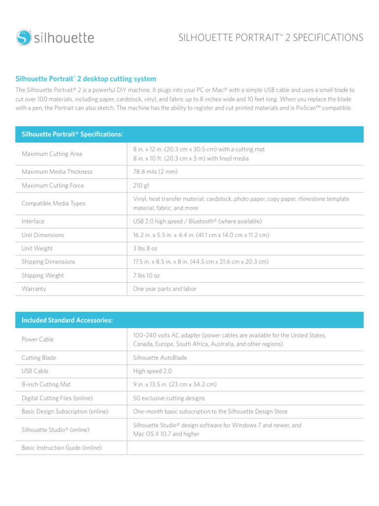 Portrait Specifications | PDF | Usb | System Software