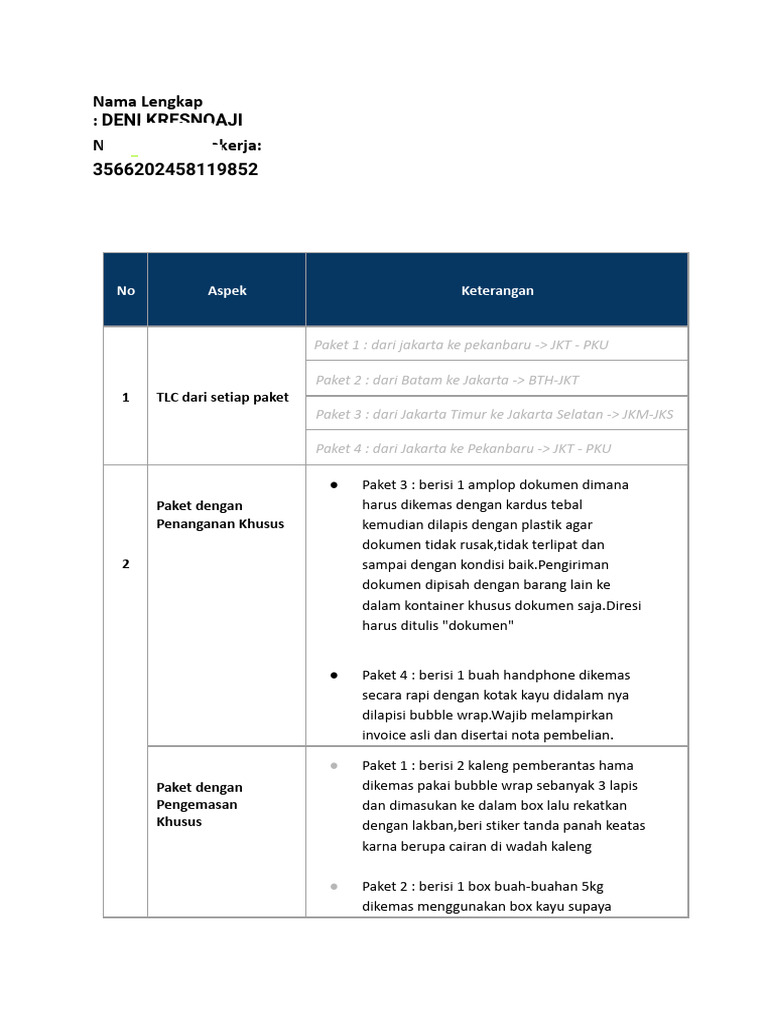 TPM 1 Kurir Paket 1 PDF Free | PDF