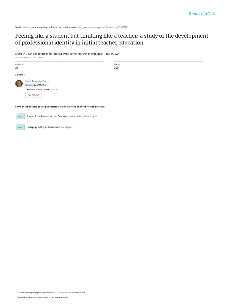 Teacher Identity Development in Education | PDF | Teachers | Experience