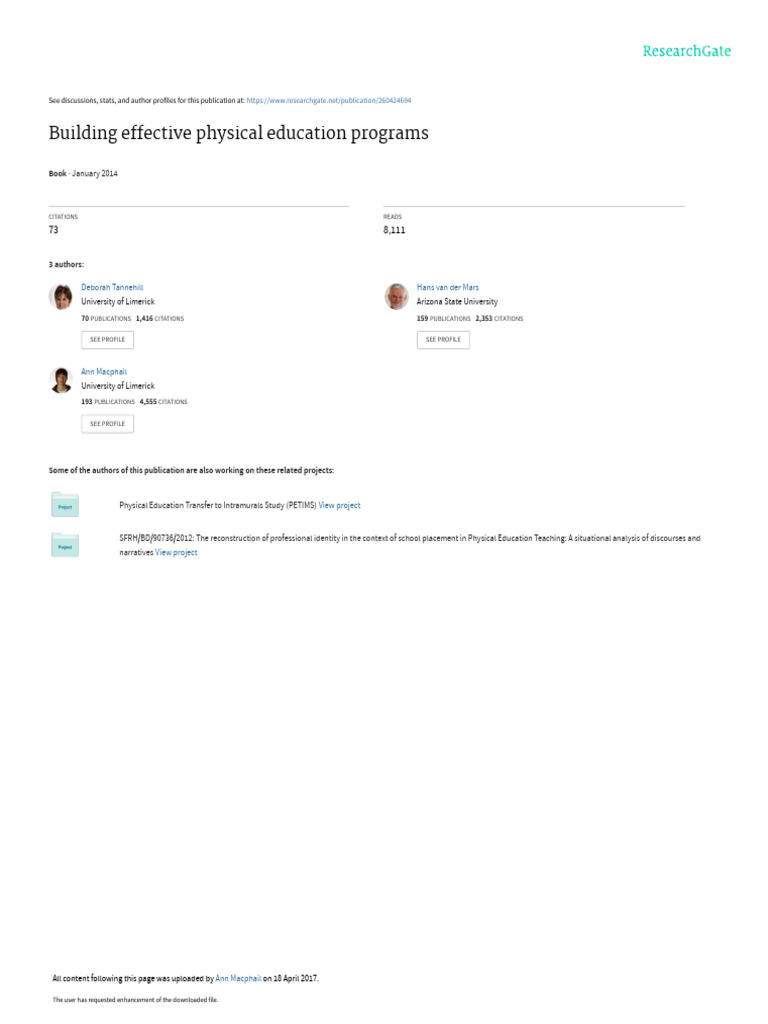 Building effective physical education programs | Download Free PDF ...