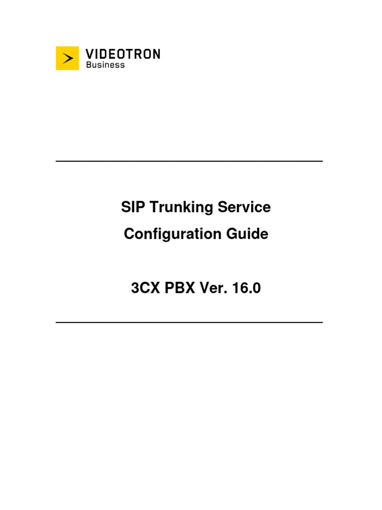 Sip Trunk 3cx Configuration Guide EN | PDF | Session Initiation ...